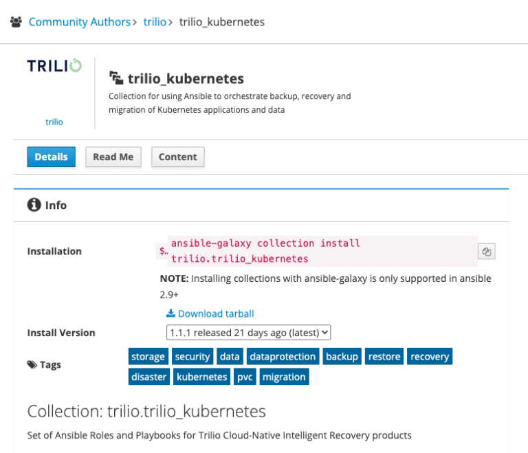 Automate your Kubernetes backups with Trilio and Ansible: Part 2